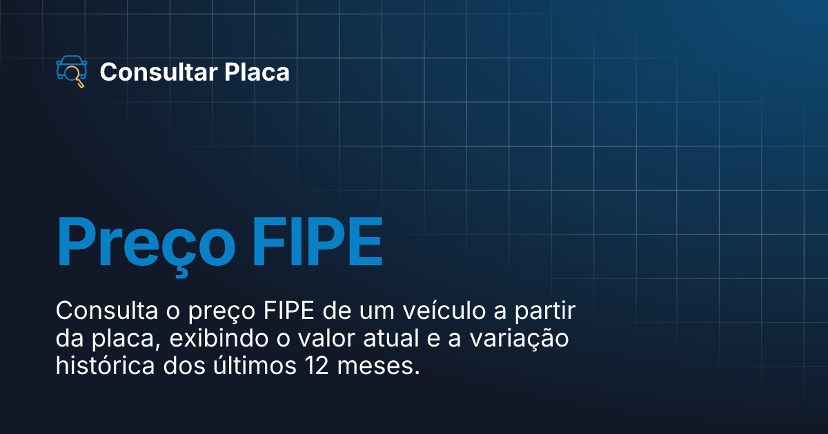 Preço FIPE | Consultar Placa